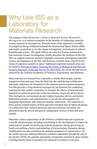 NASA A Researcher’s Guide to International Space Station : Microgravity ...