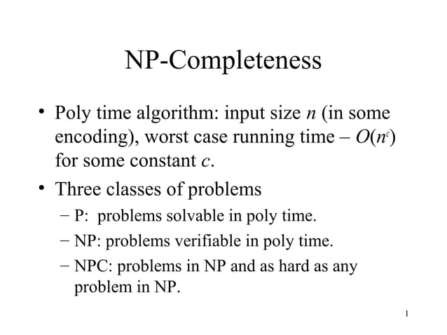 Np completeness | PPT