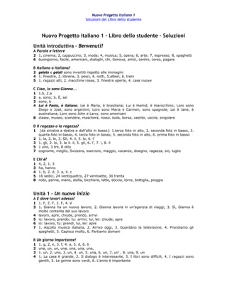 CHIAVI: Nuovo Progetto italiano 1 – Libro dello studente | PDF