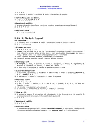 Nuovo Progetto italiano 2 - Libro dello studente - Soluzioni | PDF