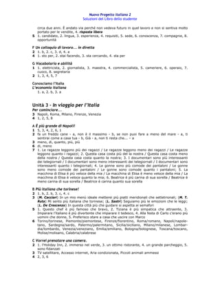 Nuovo Progetto italiano 2 - Libro dello studente - Soluzioni | PDF