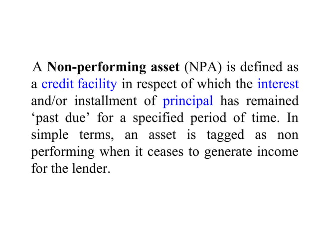 Non performing assets | PPT