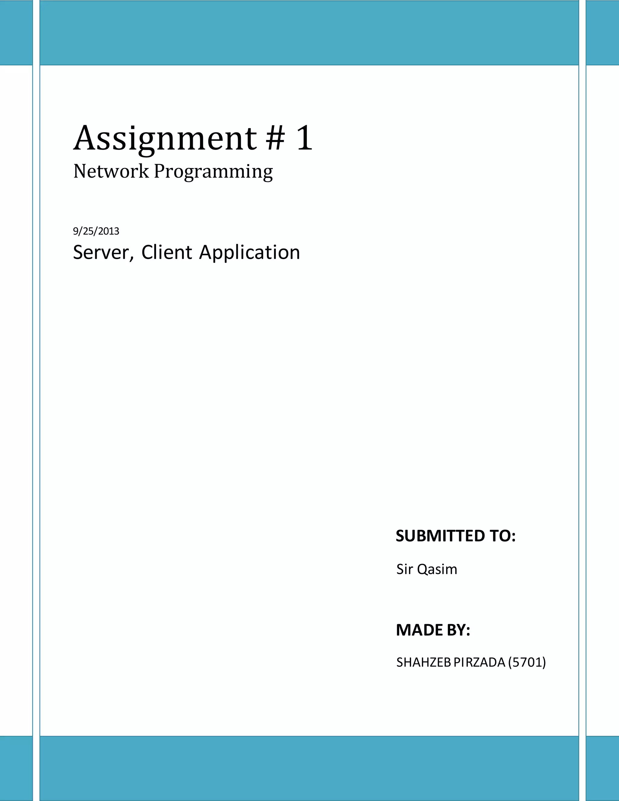 Assignment Server Client Application Docx Computer Networking