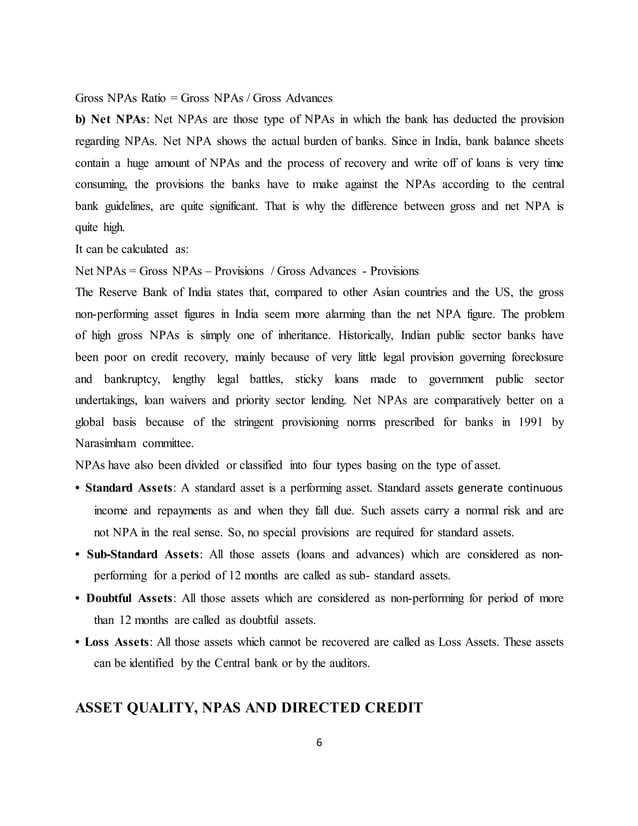 Npa management (finance project) | DOC