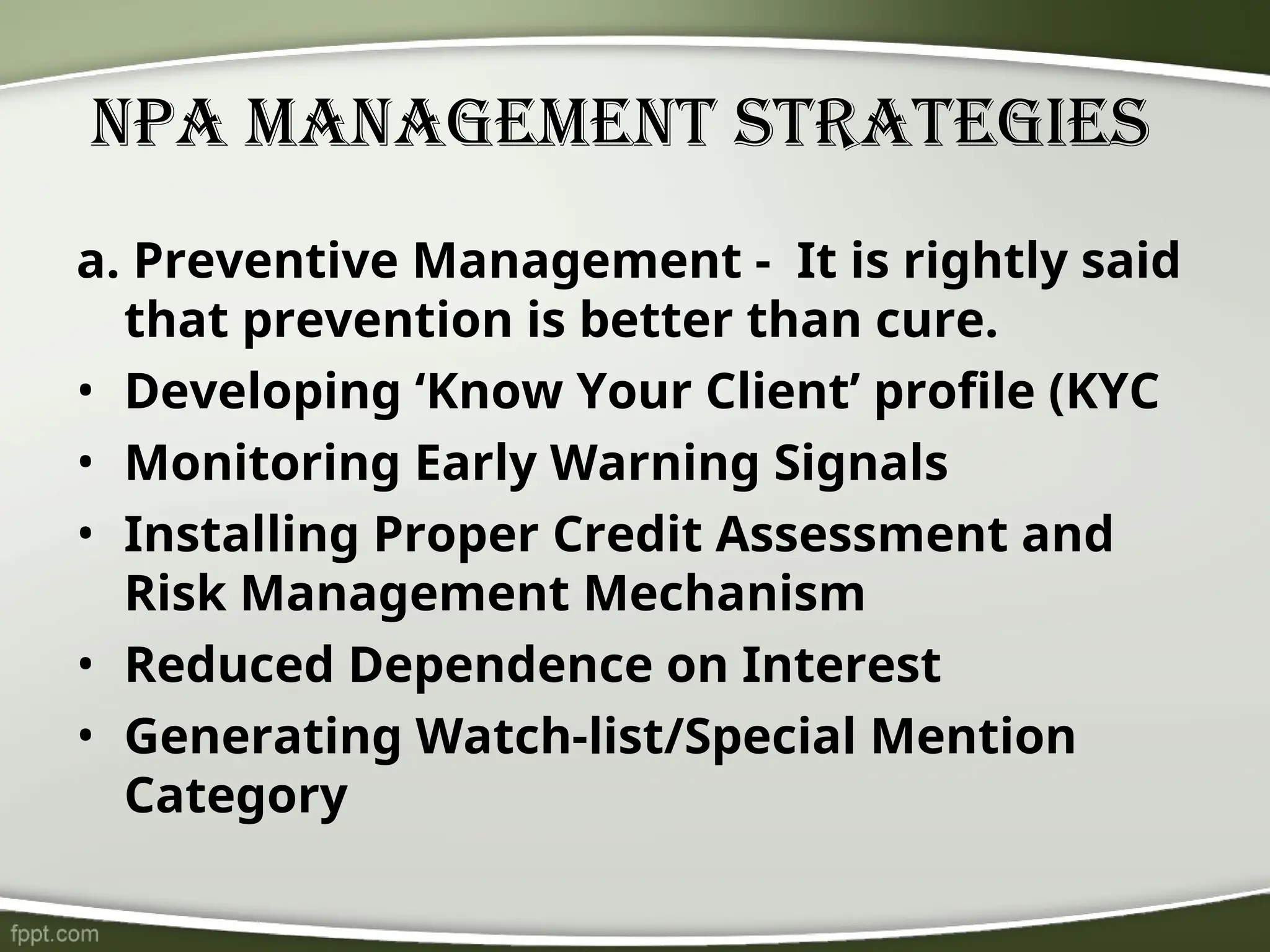 NPA management in banking sector in india | PPT