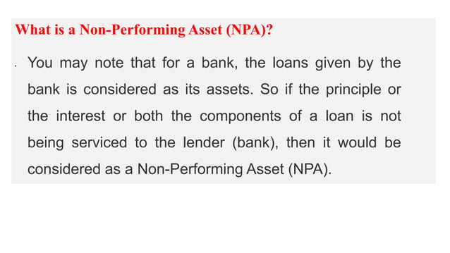 NON PERFORMING ASSETS PPT NPA IN BANKING AND ACCOUNTING | PPTX