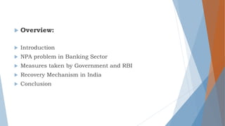NPA recovery mechanism in India - Praveen S.pptx | Consumer Banking ...