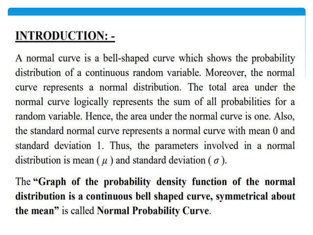 Normal Probability Curve- introduction, characteristics and ...