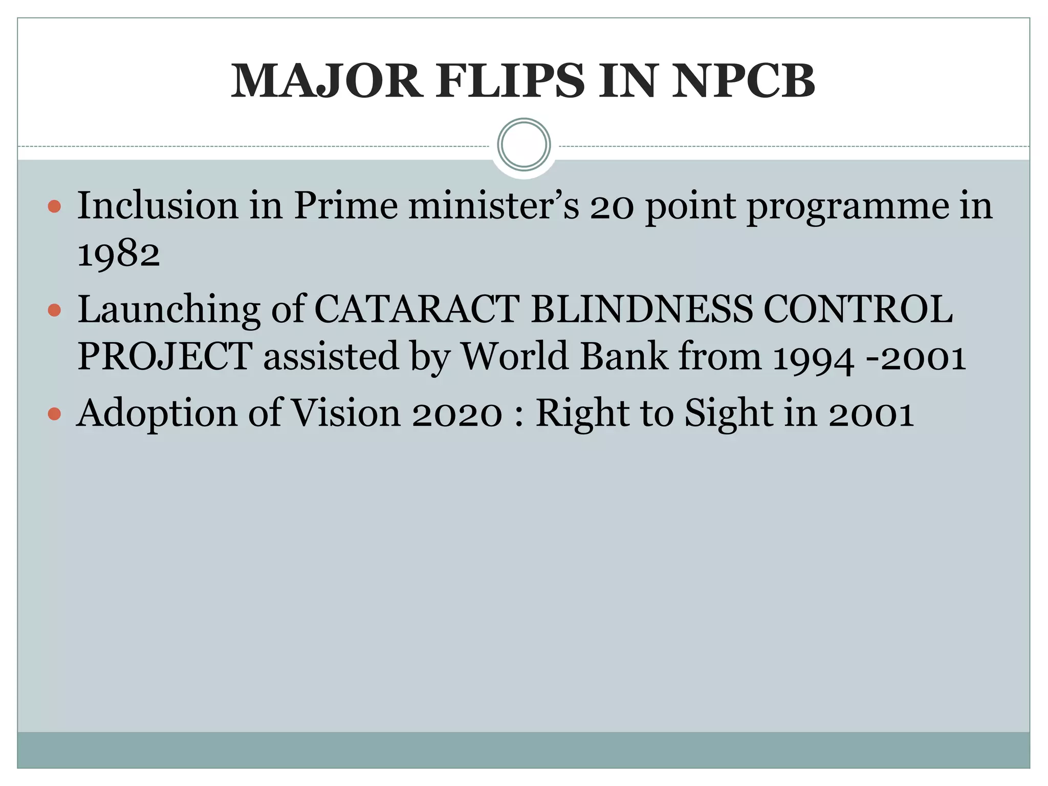 NATIONAL PROGRAMME FOR CONTROL OF BLINDNESS | PPTX