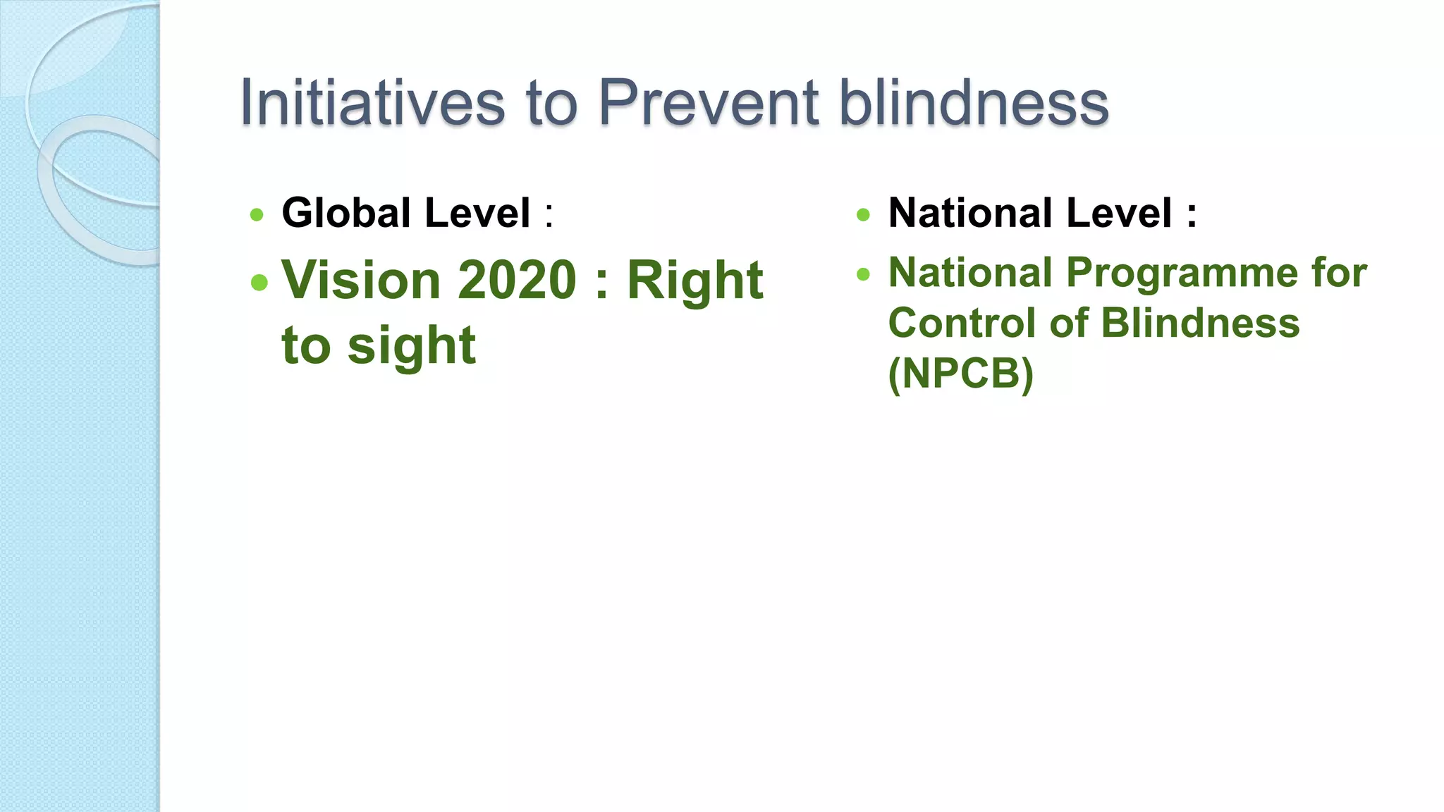 National Programme for Control of Blindness | PPTX