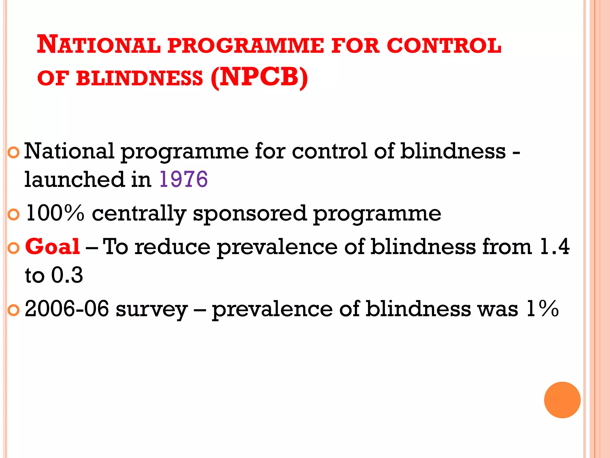 National Programme For Control of Blindness | PDF