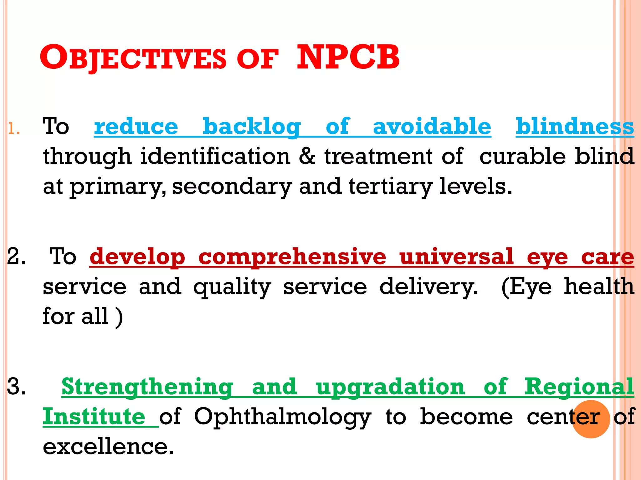National Programme For Control of Blindness | PDF