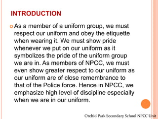 OPNP Uniform Etiquette Slides 2014 | PPTX