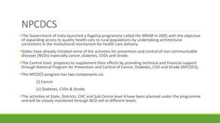 National Program for Prevention and Control of Cancer, Diabetes, CVD ...