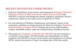 National programme for prevention and control of cancer, diabetes, CVDs ...