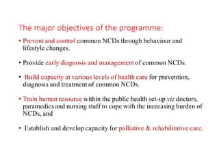 National programme for prevention and control of cancer, diabetes, CVDs ...