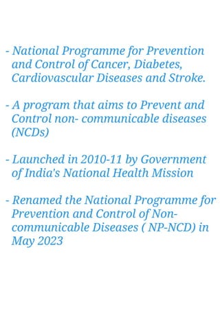 NPCDCS Programme / Program ( NP - NCD Programme ) | PDF
