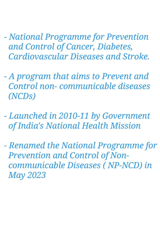 NPCDCS Programme / Program ( NP - NCD Programme ) | PDF