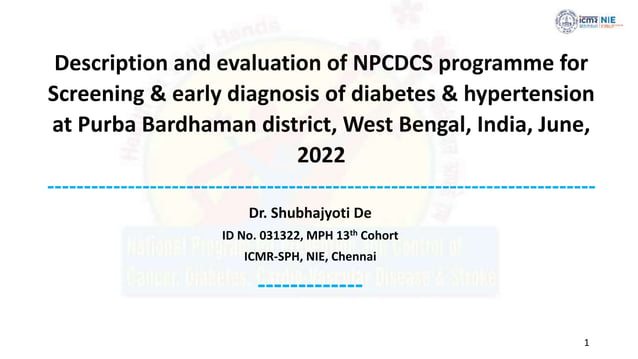 NPCDCS Programme Evaluation.pptx | Diabetes | Diseases and Conditions