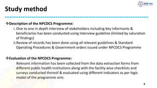 NPCDCS Programme Evaluation.pptx | Diabetes | Diseases and Conditions