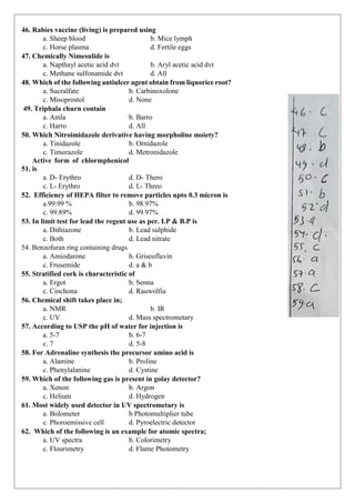 Nepal Pharmacy Council Model Questions with Answer keys | PDF