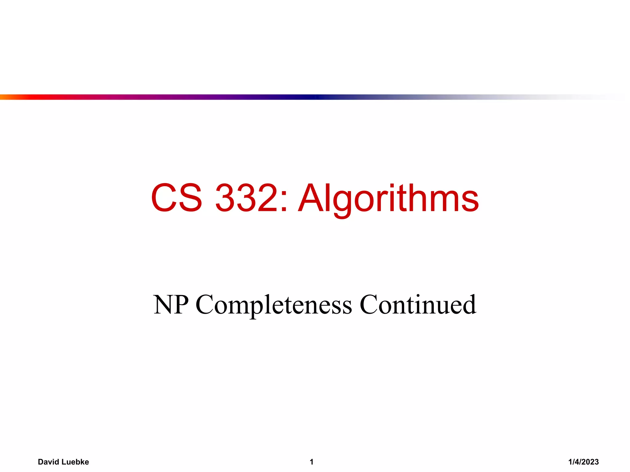 np complete.ppt | Computing | Technology & Computing