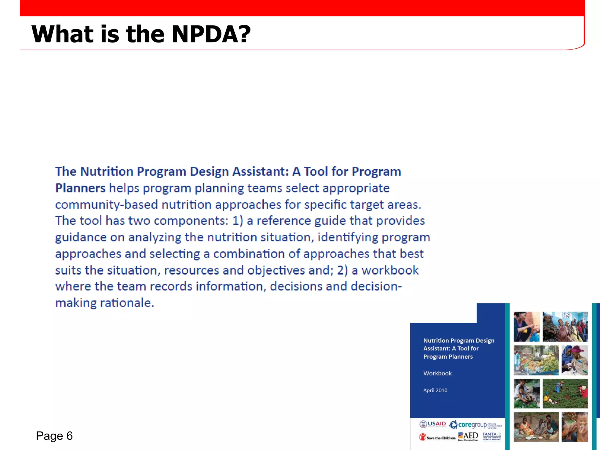 Introduction to the Nutrition Program Design Assistant | PPT