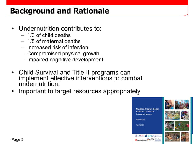 Introduction to the Nutrition Program Design Assistant | PPT
