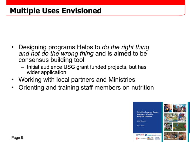 Introduction to the Nutrition Program Design Assistant | PPT