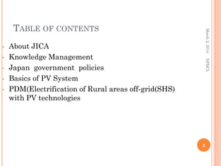 Solar power generation JICA Trainer Hussain Naik | PPTX