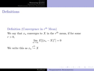Nonparametric Density Estimation | PDF