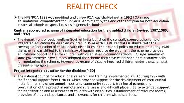 Npe for students with disabilities (simran bahl 2018.b.ed.062) | PPTX