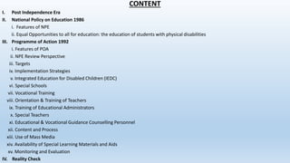 Npe for students with disabilities (simran bahl 2018.b.ed.062) | PPTX