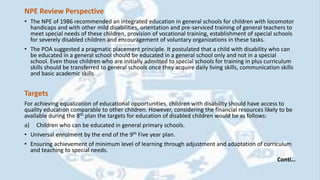 Npe for students with disabilities (simran bahl 2018.b.ed.062) | PPTX