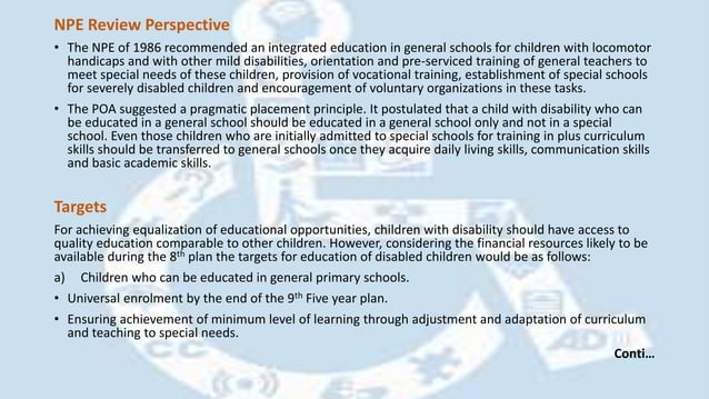 Npe for students with disabilities (simran bahl 2018.b.ed.062) | PPTX