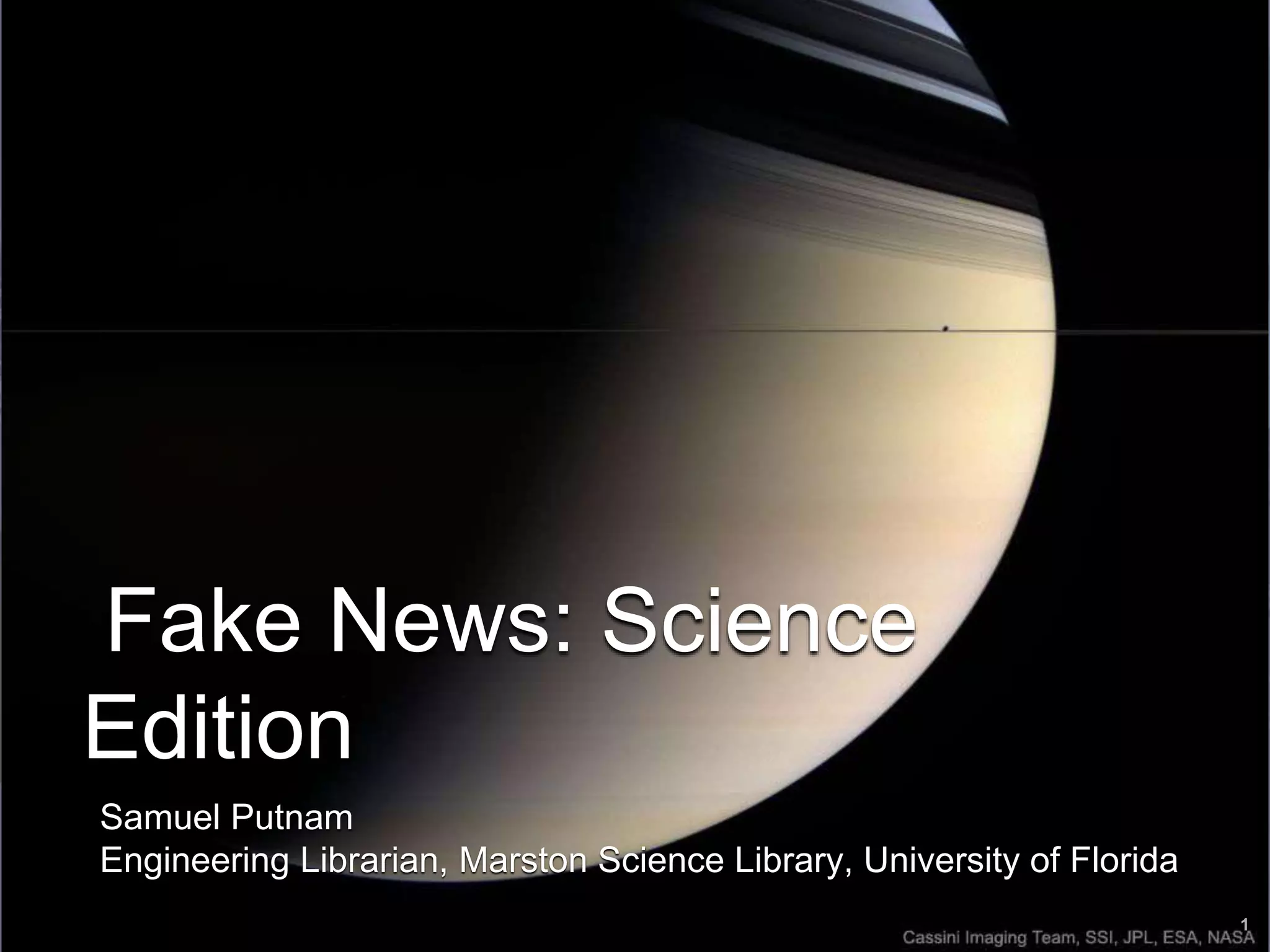 Fake News: Science Edition | PPT
