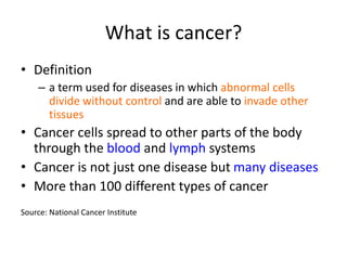 Cancer awareness and screening ,prevention aspects | PPTX