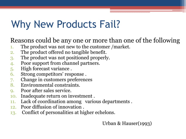 New Product failures