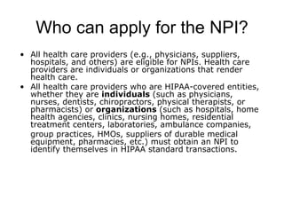 NPI (National Provider Identifier) Related to US Health Care Industry ...