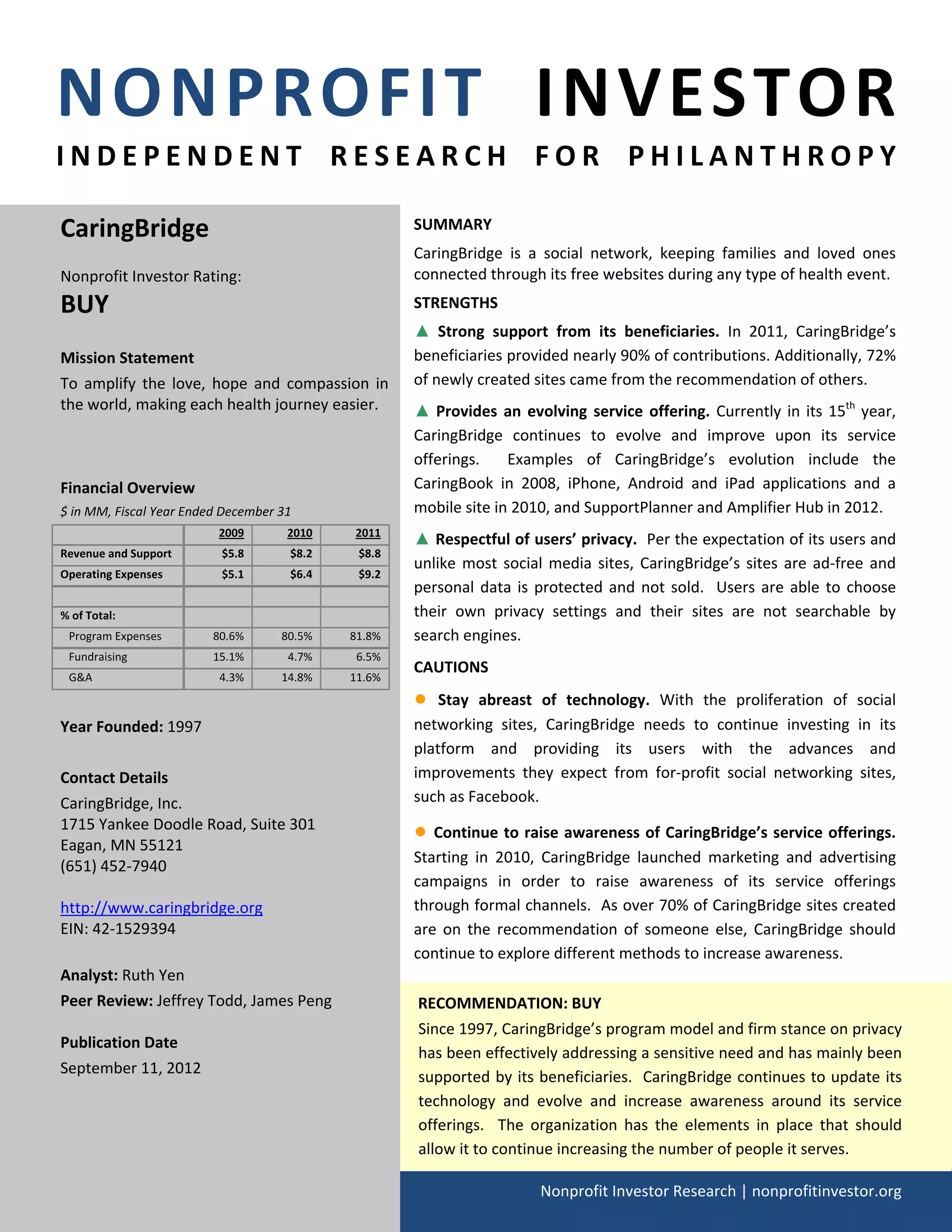 NPI Evaluation of CaringBridge | PDF | Social Networking | Internet