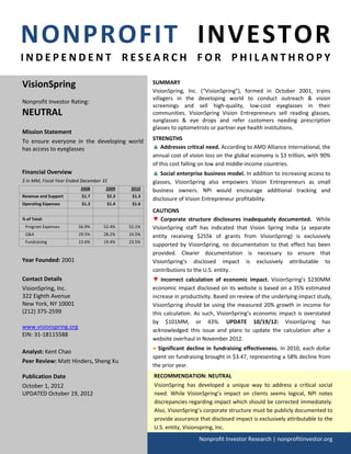 NPI Evaluation of VisionSpring | PDF