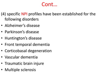 The Neuropsychiatric Inventory Questionnaire presentation | PPTX ...