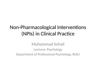 Non-Pharmacological Interventions in Health | PPTX