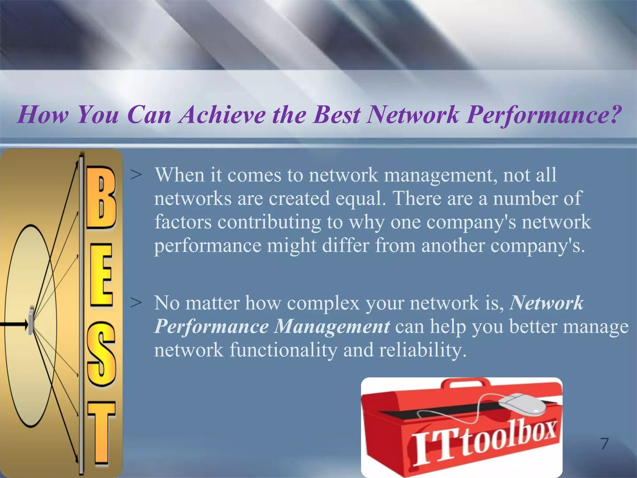 Network Performance Management | PPT