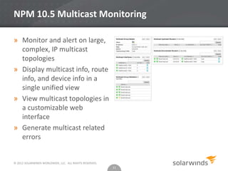 Solarwinds NPM 10.5 webcast | PPTX