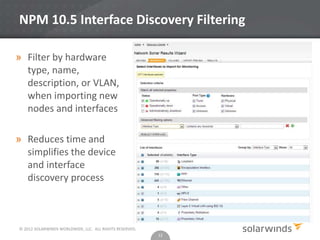 Solarwinds NPM 10.5 webcast | PPTX