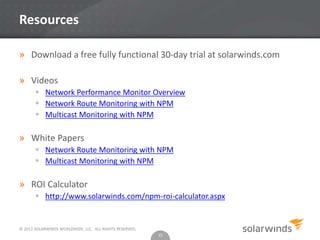 Solarwinds NPM 10.5 webcast | PPTX