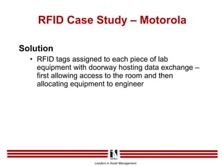 Tracking and Controlling Assets Using Bar Code and RFID | PPT