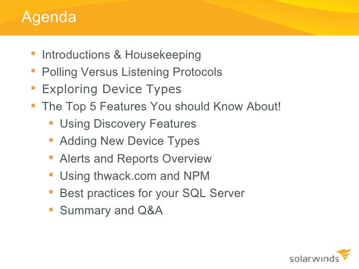 Getting Started with SolarWinds NPM Getting Started with SolarWinds NPM