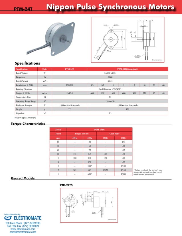 Npm ptm24t specsheet | PDF